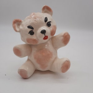 Vintage Kay Finch Pottery Teddy Bear Bank Mid Century Kitsch Hand ...