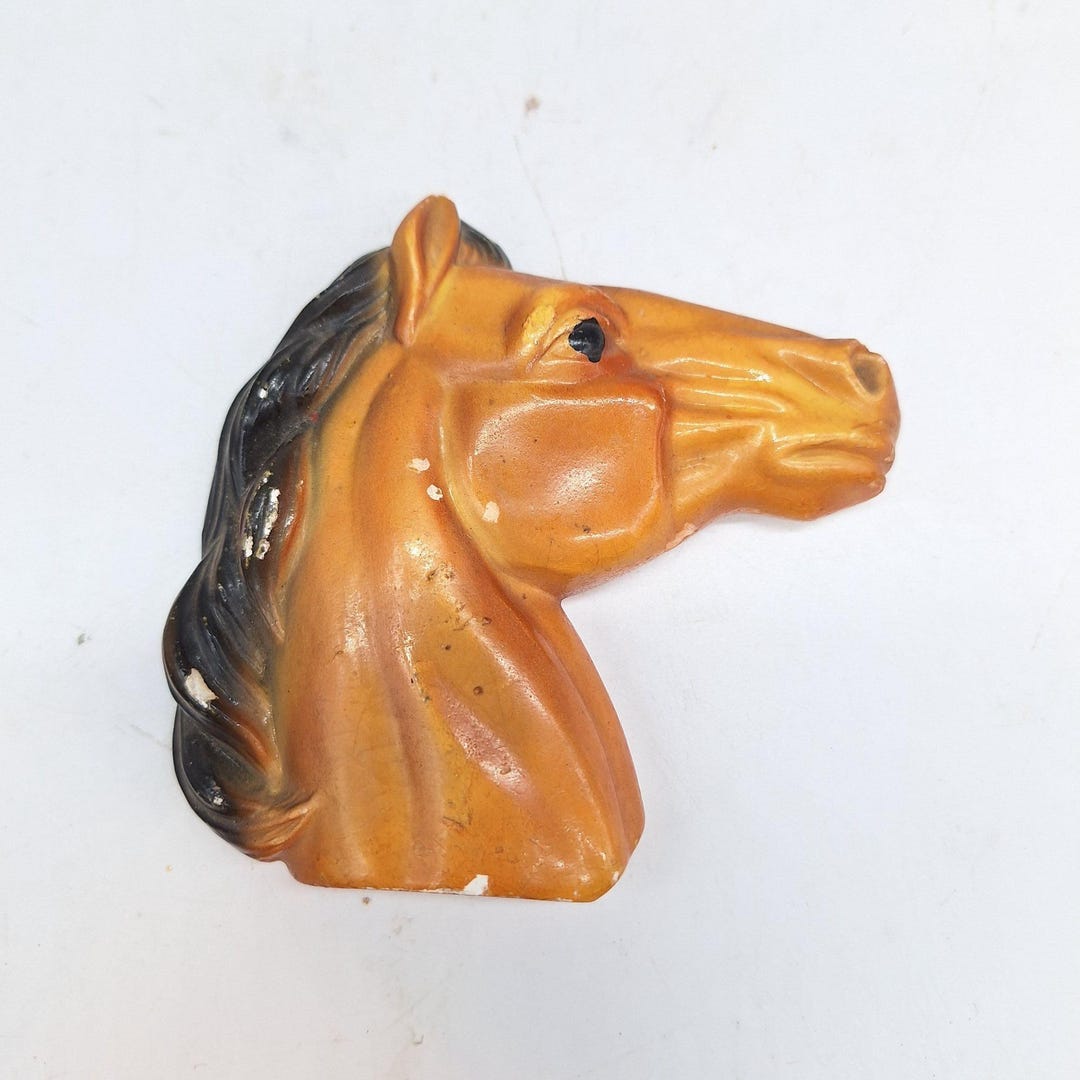 Vintage Chalkware Horse Head Plaque: Miller Studios Equestrian Decor - Etsy