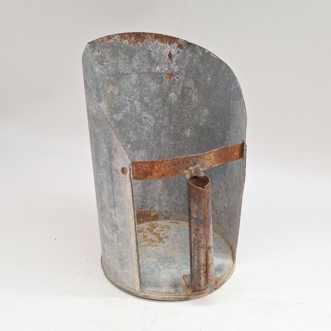 Rustic Galvanized Metal Grain Scoop - Farmhouse Decor, Rust Patina - Etsy