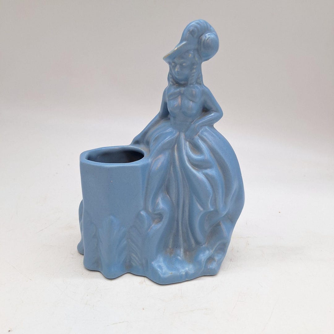 Vintage Haeger Lady Planter: 1940s Blue Glaze Indoor Garden Decor - Etsy