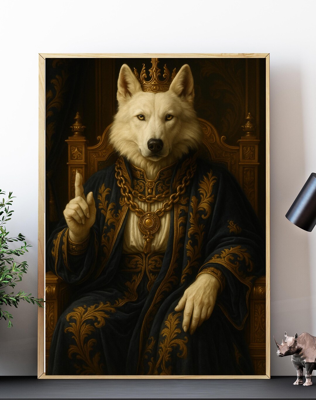 Regal Wolf Digital Wall Art Printable | Royal Wolf Portrait | Luxury ...