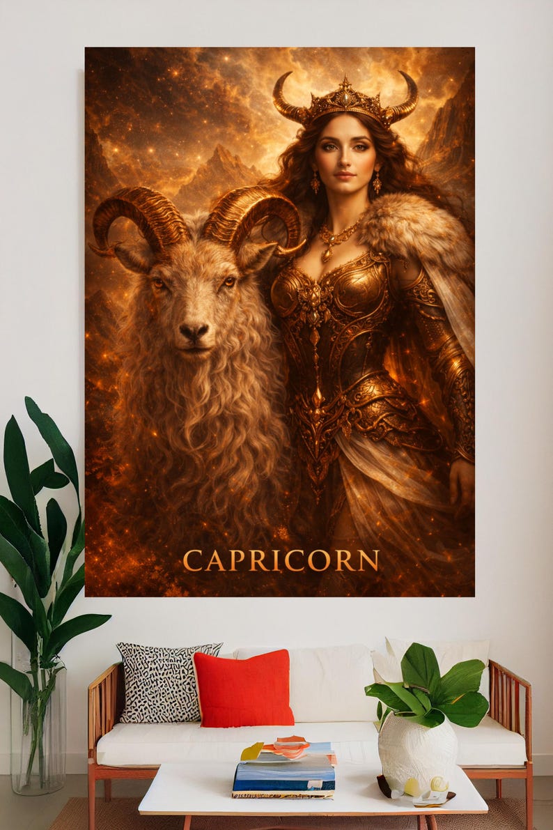 Capricorn Zodiac Printable Wall Art, Astrology Capricorn Poster ...
