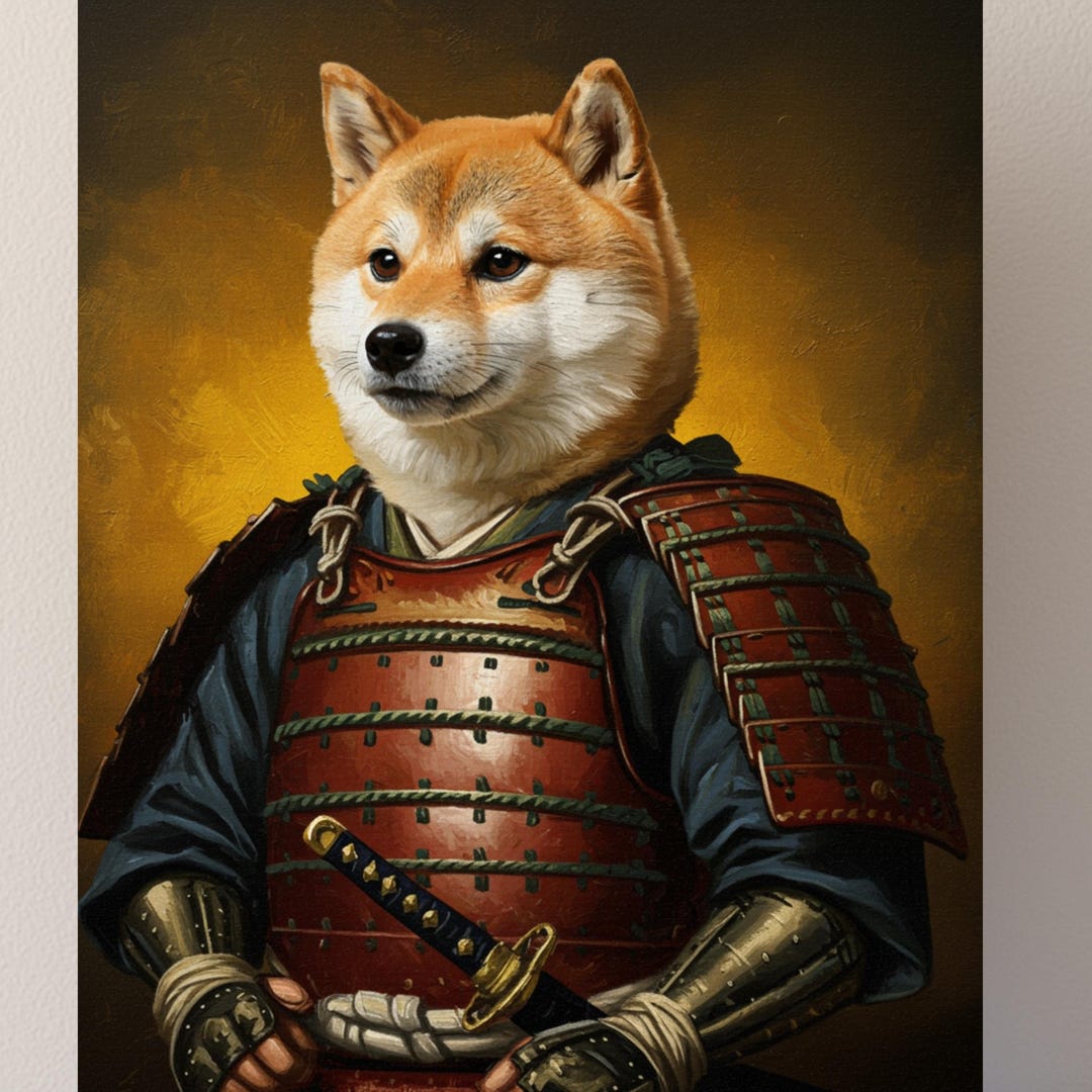 Samurai Shiba Inu Wall Art Digital Download, Japanese Warrior Dog ...