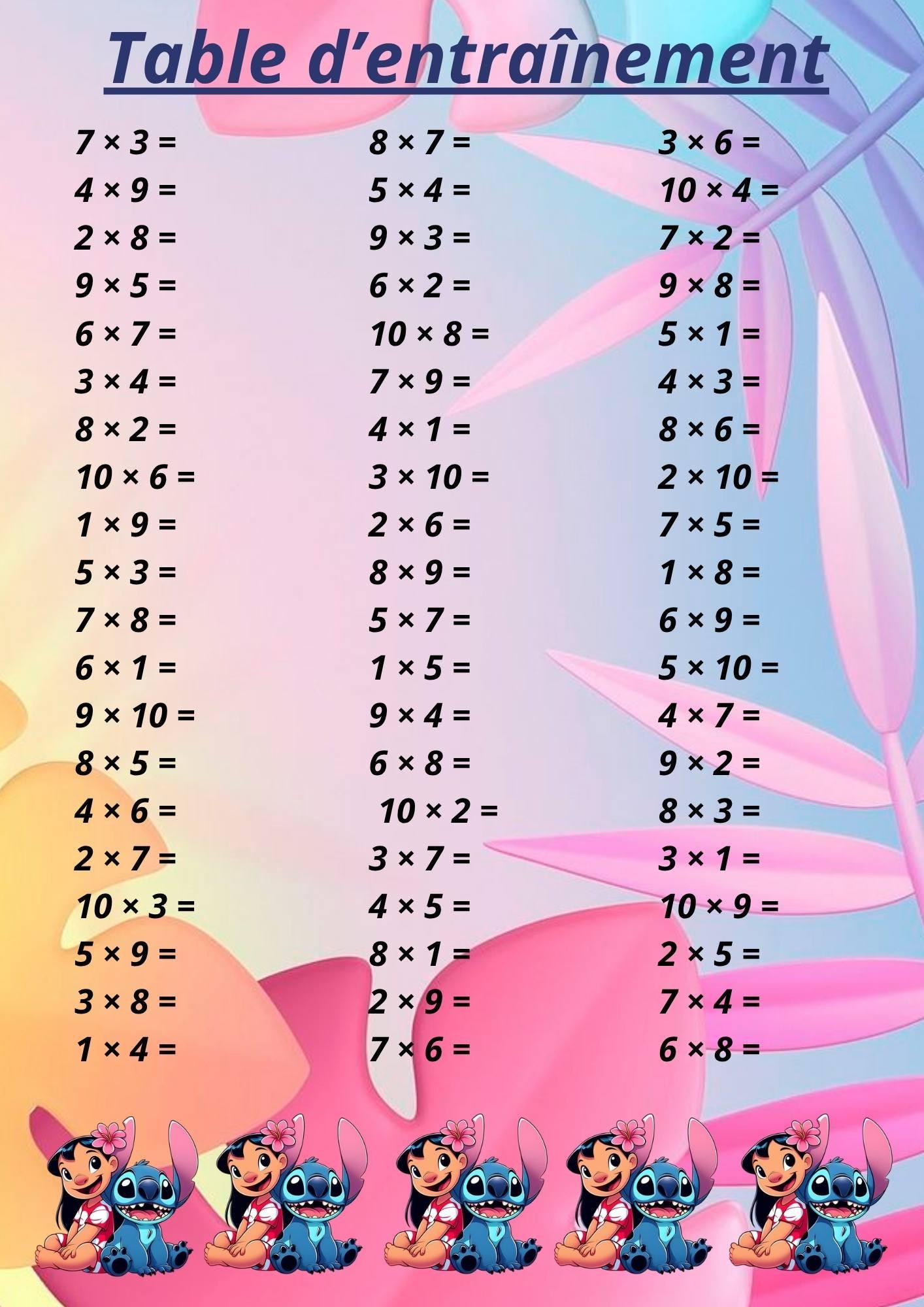 Children's Multiplication Tables PDF | Fun Math X1 to X10 | Printable ...