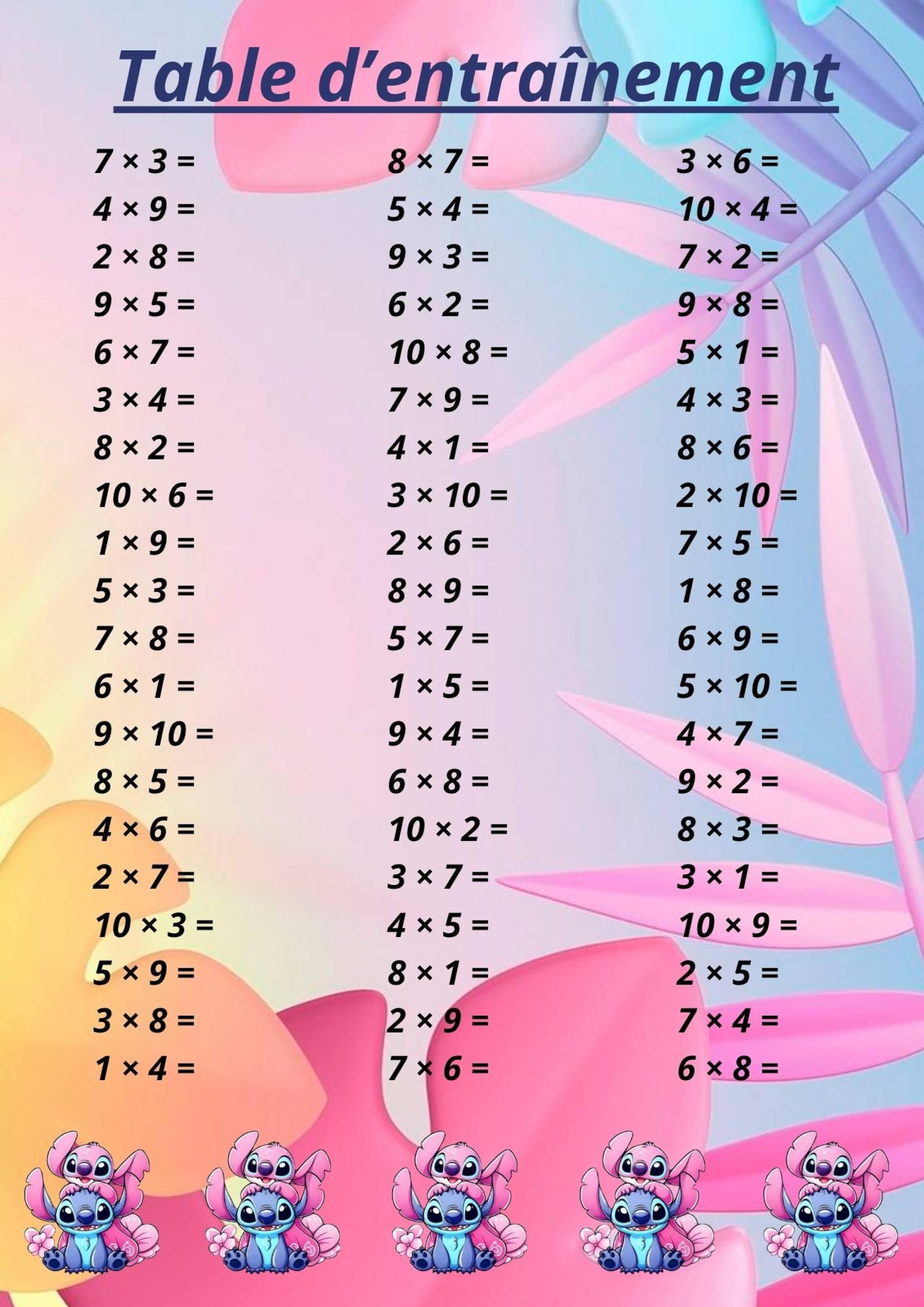 Children's Multiplication Tables PDF | Fun Math X1 to X10 | Printable ...