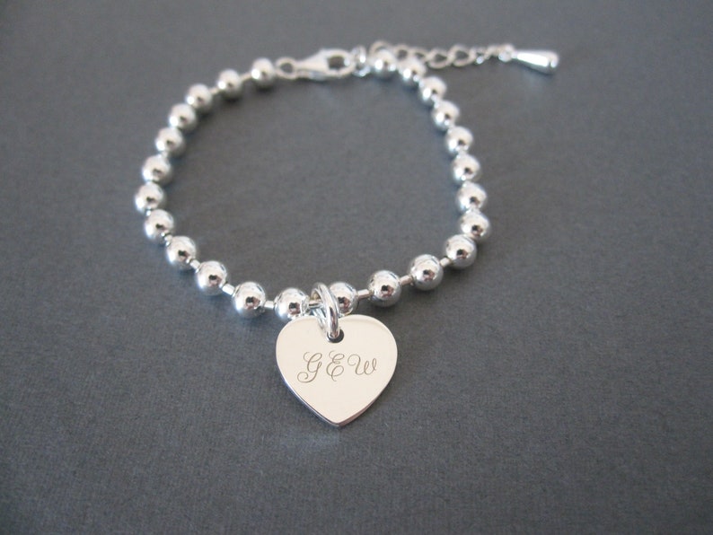 Personalized Sterling Silver Engraved Name Heart Charm | Etsy