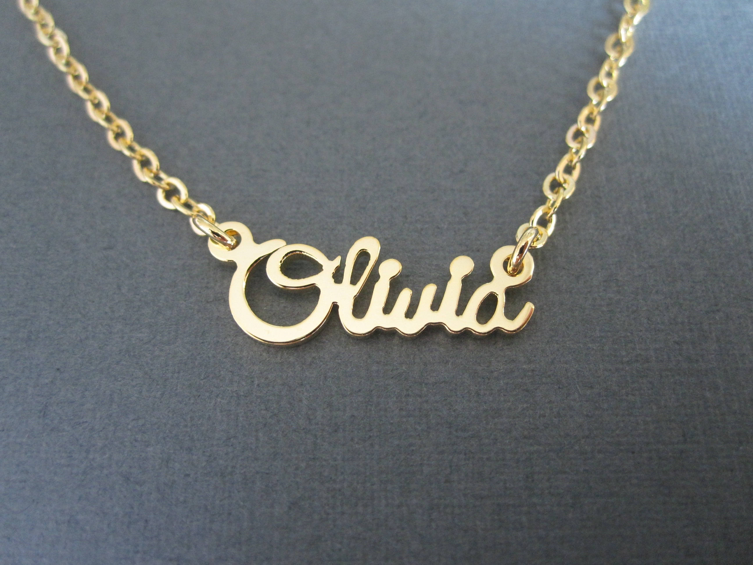 Personalized Mini Name Necklace in 4 Colors Custom Name | Etsy