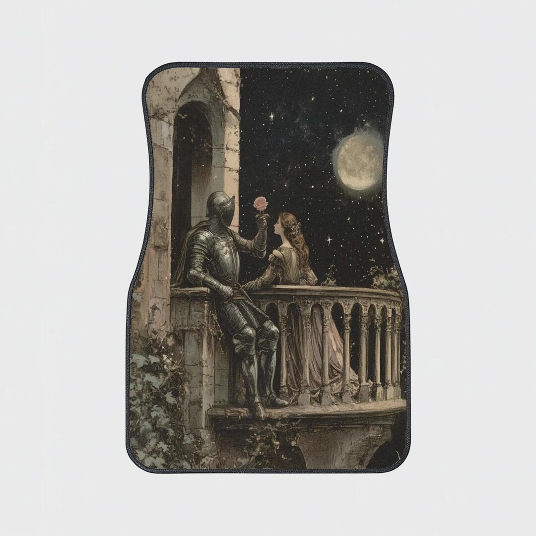 Car Floor Mats, Medieval Romance Knight Maiden Art, Vintage ...