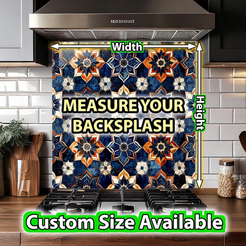 Soft Pastel Square Tempered Glass Kitchen Backsplash: Tiles Effect ...