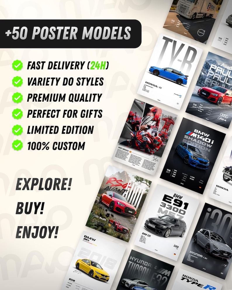 Custom Car Poster, Personalized Automotive Wall Art (digital or Print ...