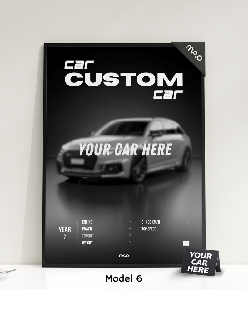 Custom Car Art Print – Personalized Automotive Poster, Garage Decor ...