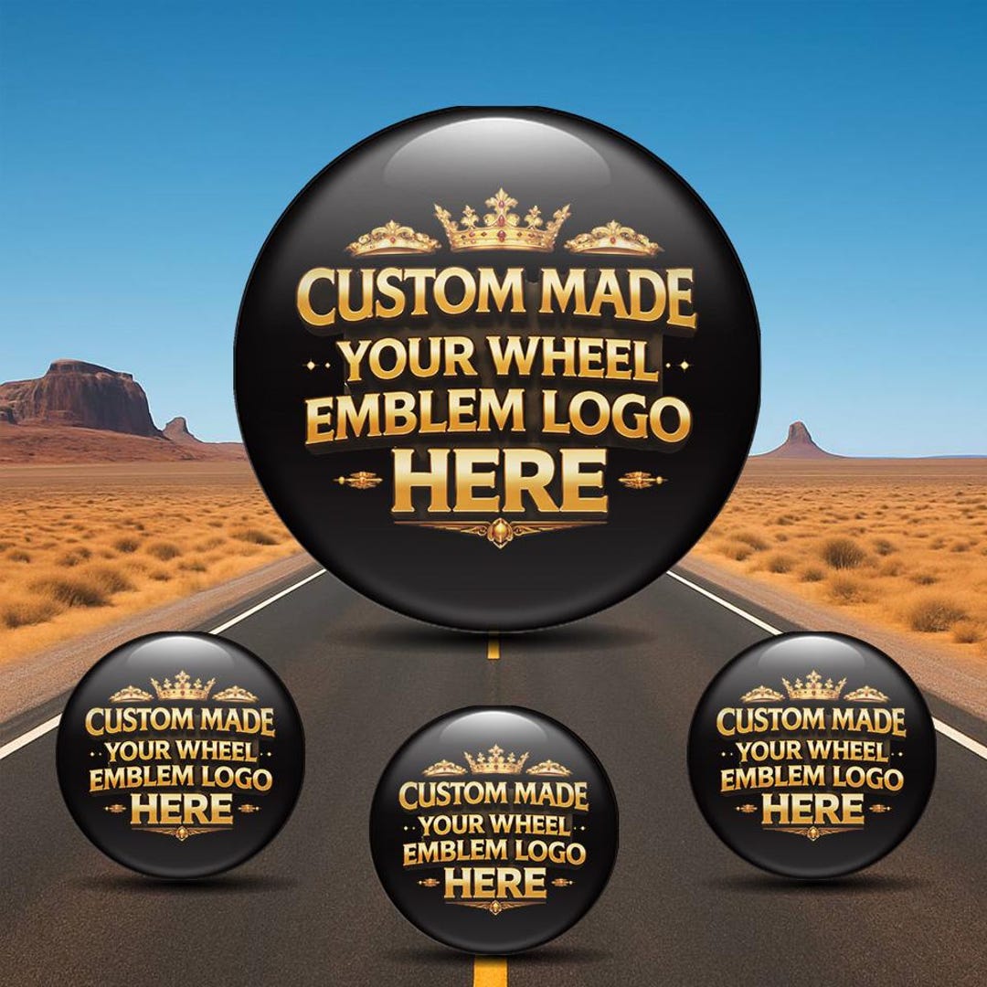 Set of 4 Custom Wheel Center Cap Decals Custom Car Rim Logo Stickers ...