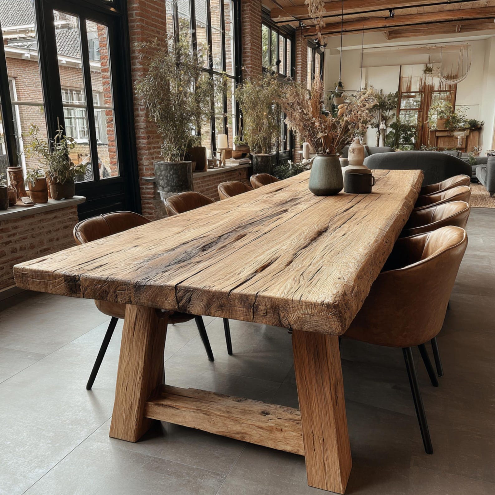 Handmade Solid Walnut Table - Custom Wooden Dining Table - Natural Wood ...