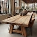 Handmade Solid Walnut Table - Custom Wooden Dining Table - Natural Wood ...