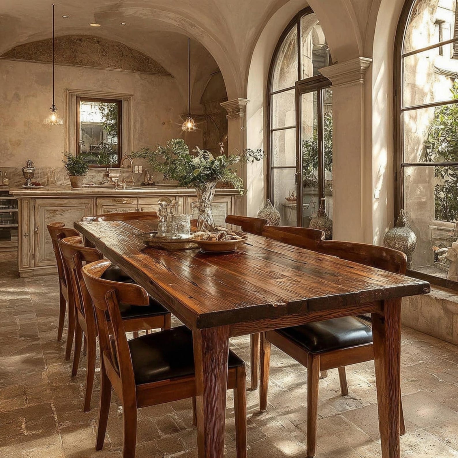 Handmade Solid Walnut Dining Table - Custom Wooden Table - Modern ...