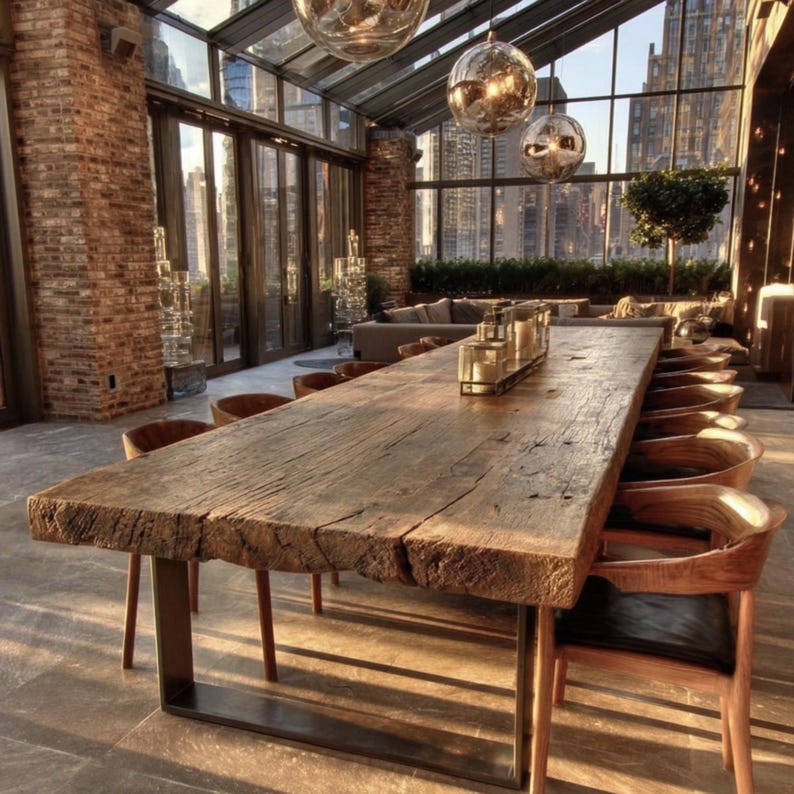 Handmade Solid Oak Dining Table – Custom Wooden Farmhouse Table - Etsy