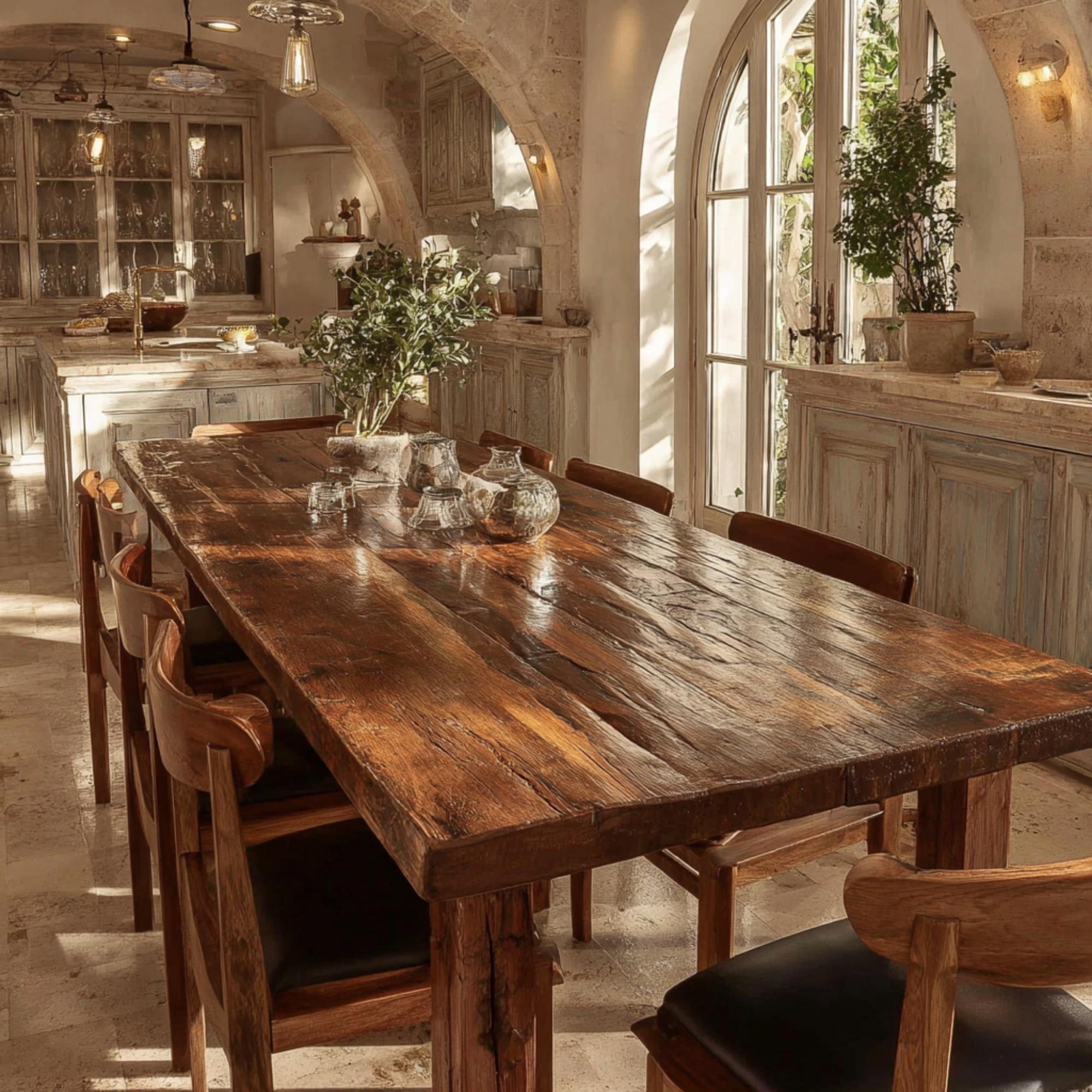 Handmade Solid Walnut Dining Table - Custom Wooden Table - Modern ...