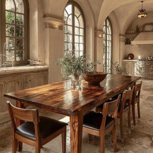 Handmade Solid Walnut Dining Table - Custom Wooden Table - Modern ...