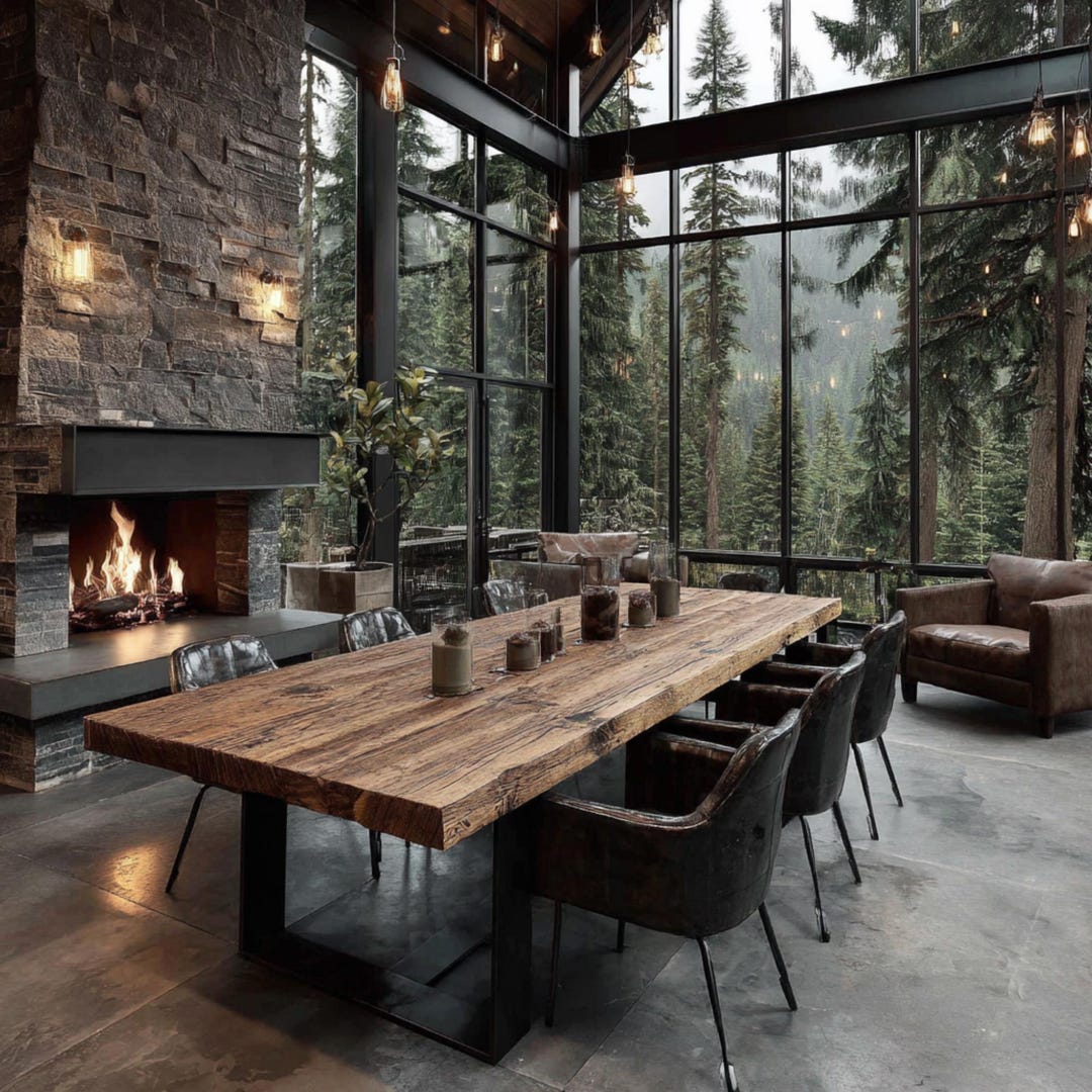 Handmade Solid Walnut Dining Table - Custom Wooden Table - Modern ...