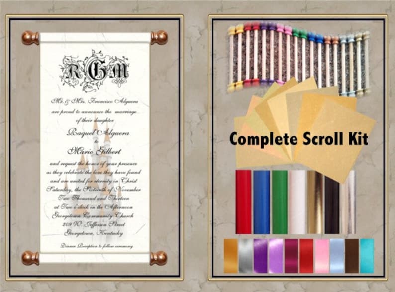 DIY Scroll Invitation Kit: 30 Sets With Parchment Paper & Ribbon - Etsy