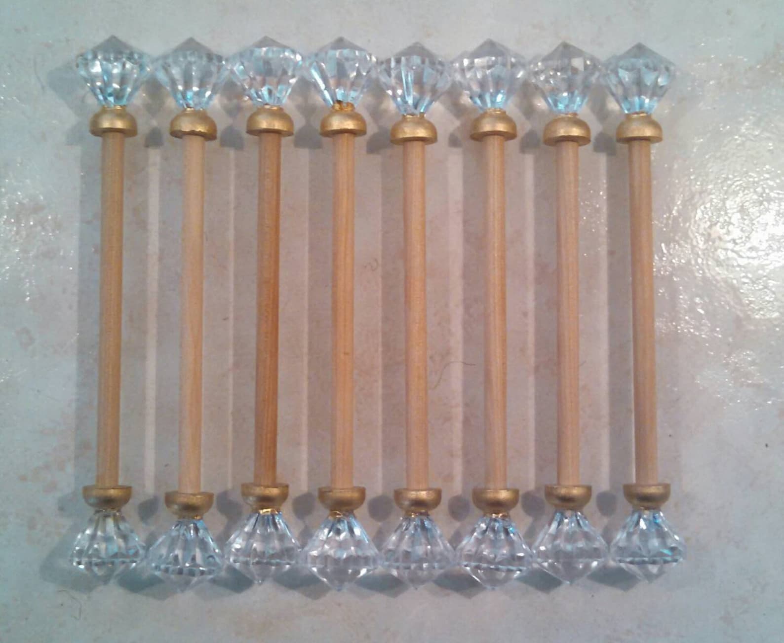 25 Sets-pairs (50 Pieces) Diamond Scroll Finials Rods - Etsy