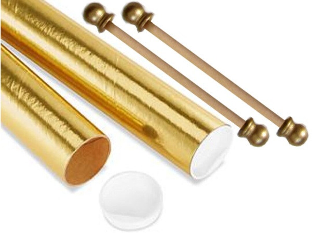 8-inch DIY 125 Set Scroll- Bronze Invitation Rods With Mailing Tubes - Etsy