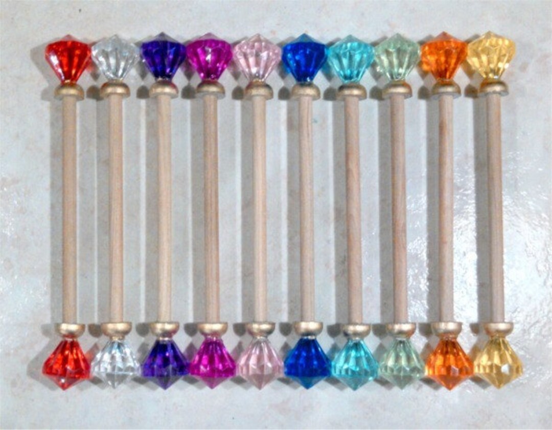 25 Sets-pairs (50 Pieces) Diamond Scroll Finials Rods - Etsy
