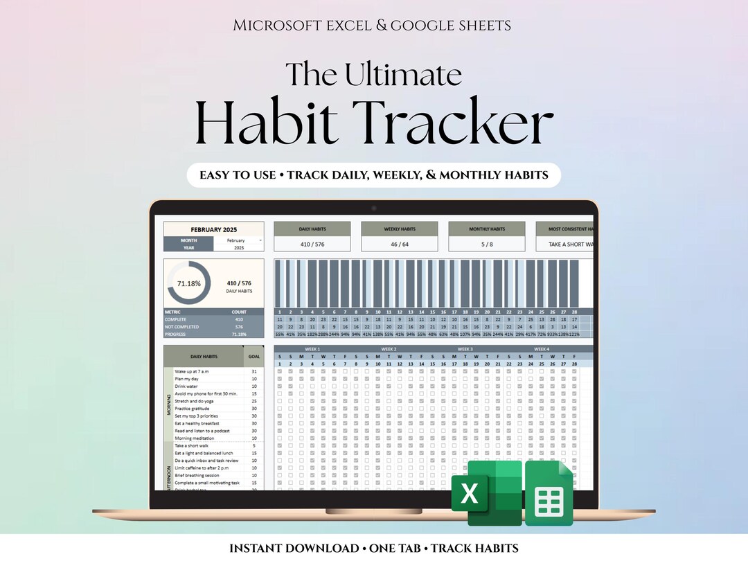 Habit Tracker Daily Routine Planner Weekly Monthly Habit Tracking ...