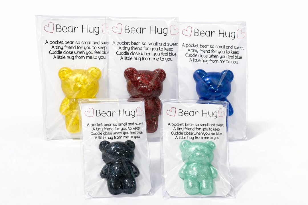Handmade Resin Bear Hug Token – Pocket Comfort Gift - Etsy