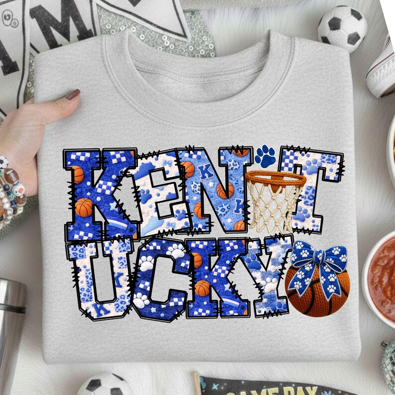 Kentucky Basketball PNG | KENTUCKY Patchwork Sports Design | Faux ...