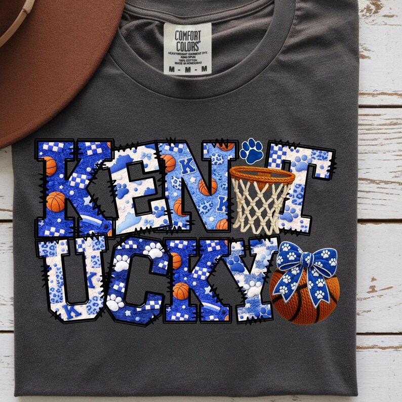 Kentucky Basketball PNG | KENTUCKY Patchwork Sports Design | Faux ...