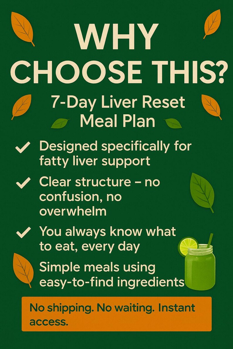Fatty Liver 7-day Meal Plan PDF – Beginner Friendly Printable Diet - Etsy