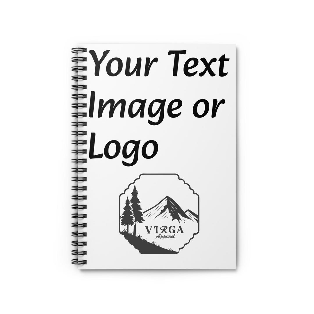 Custom Text Logo Spiral Notebook | Ruled Journal - Etsy