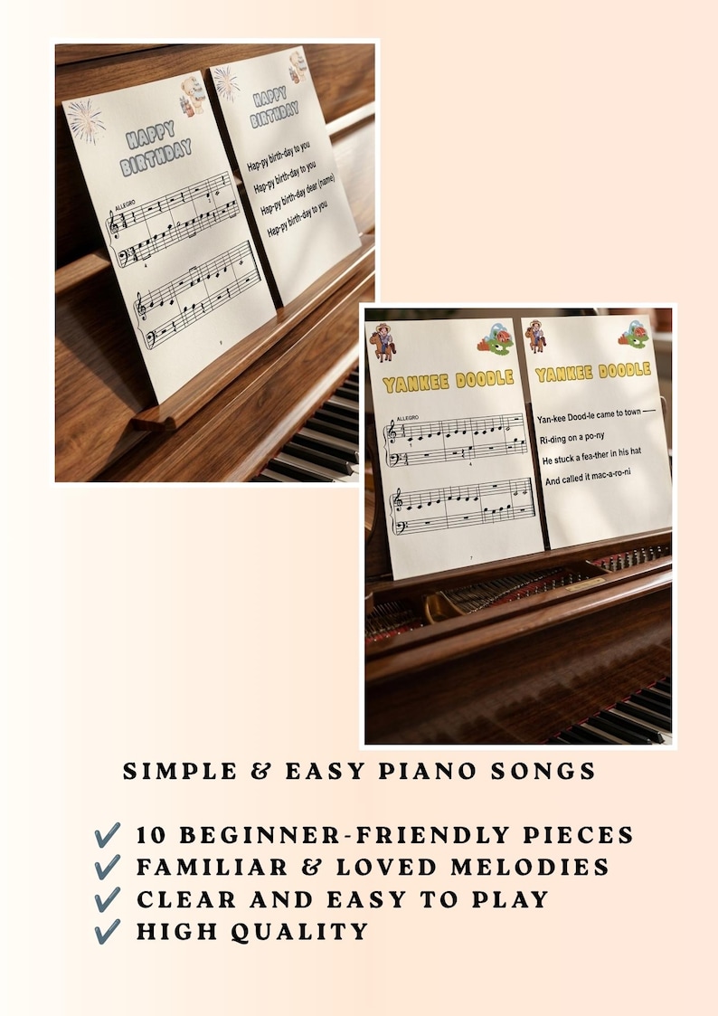 10 canzoni facili per pianoforte per bambini / Spartiti per ...