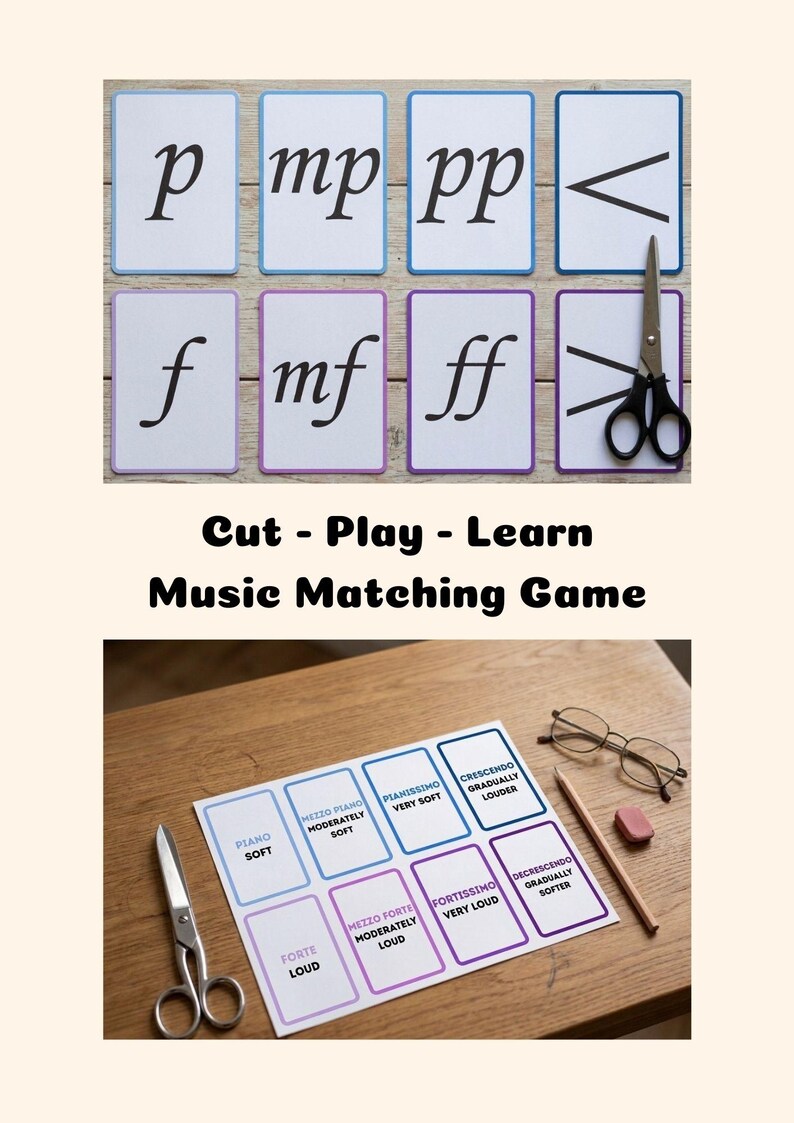 Music Theory Memory Game Printable | Notes, Note Values, Dynamics ...