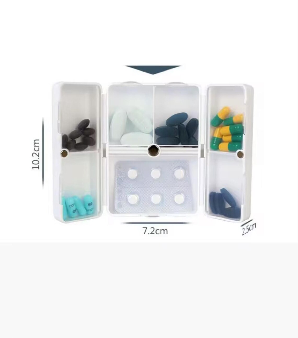 Magnetic Pill Organizer | Travel Supplement Case, 7-compartment - Etsy