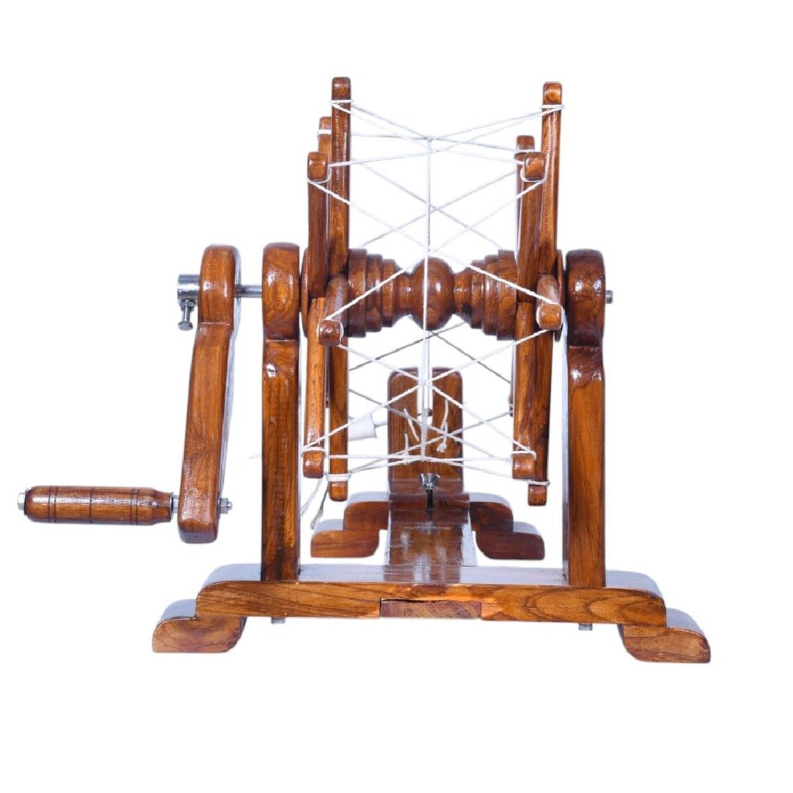 Mini Traditional Charkha – Handmade Desk-size Spinning Wheel | Indian ...