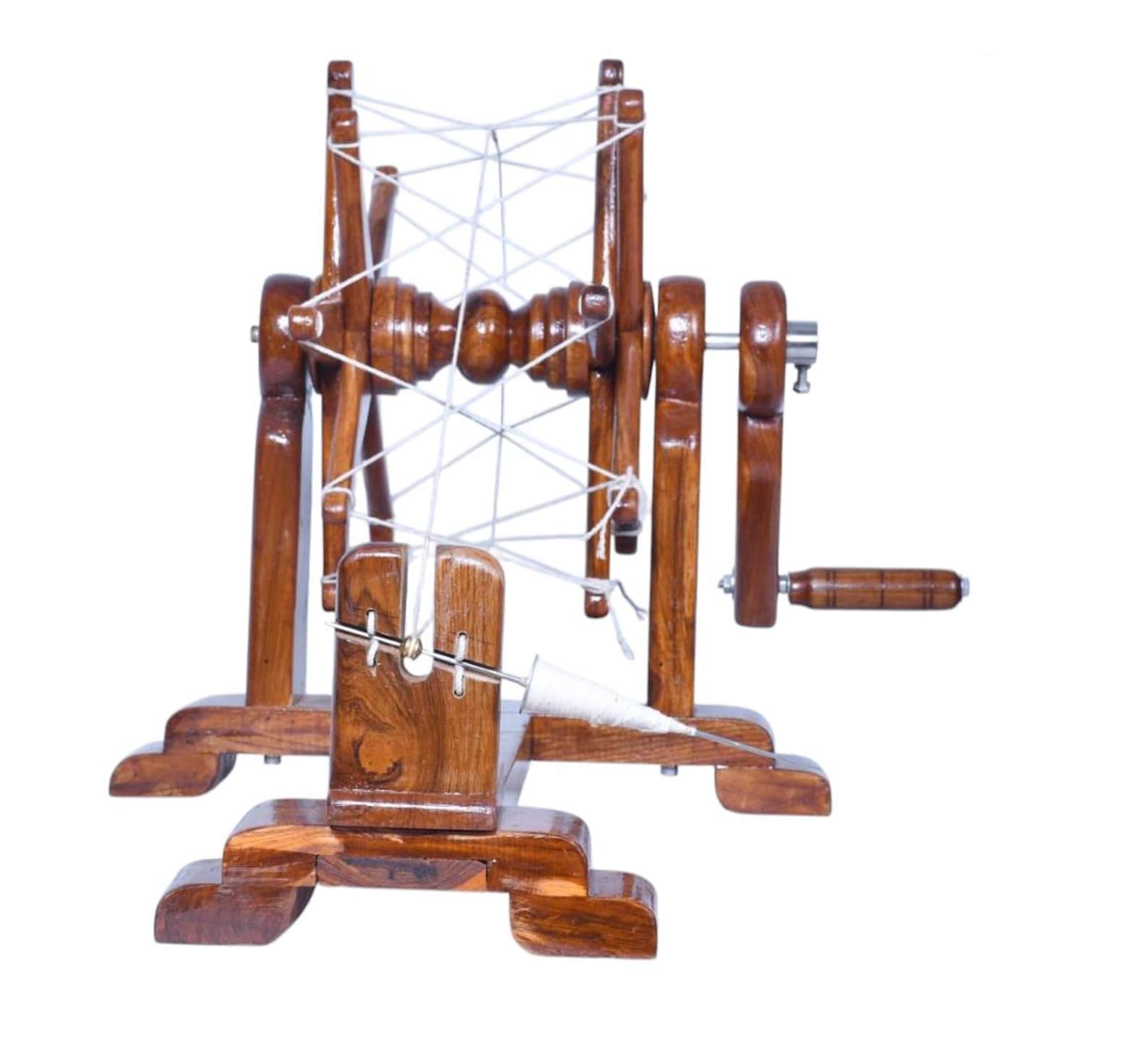 Mini Traditional Charkha – Handmade Desk-size Spinning Wheel | Indian ...