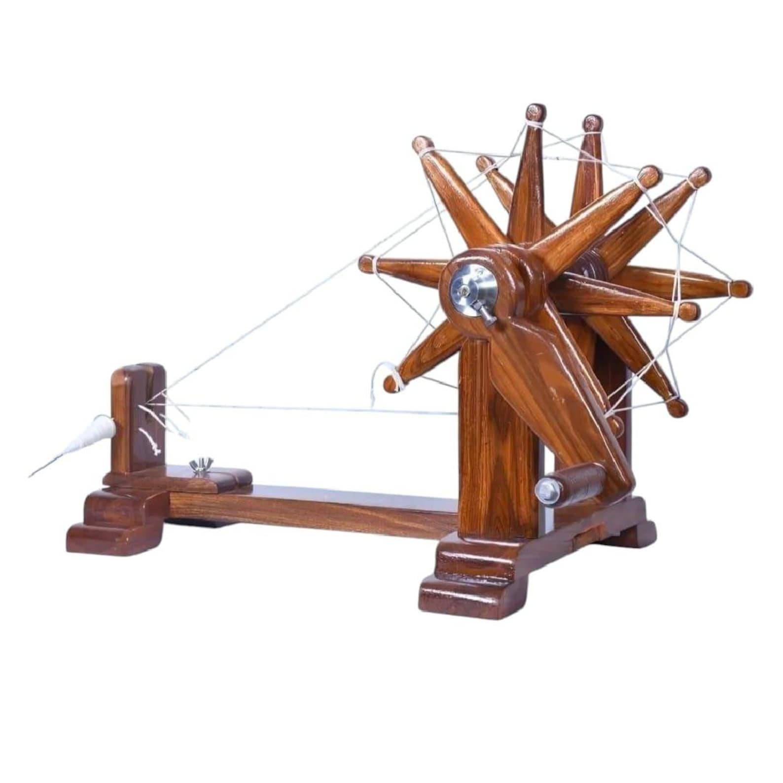 Mini Traditional Charkha – Handmade Desk-size Spinning Wheel | Indian ...