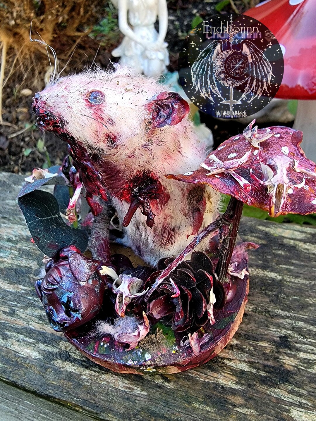 Real Taxidermied Horror / Zombie Mouse With Real Mouse Fur and Mice ...