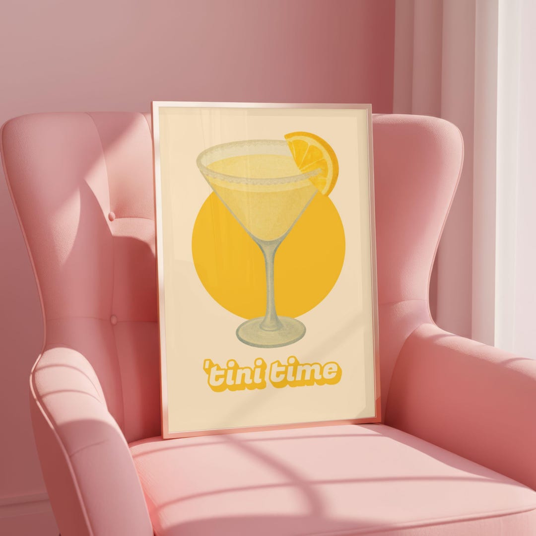 TINI TIME - Lemon Drop Martini Digital Art - Etsy