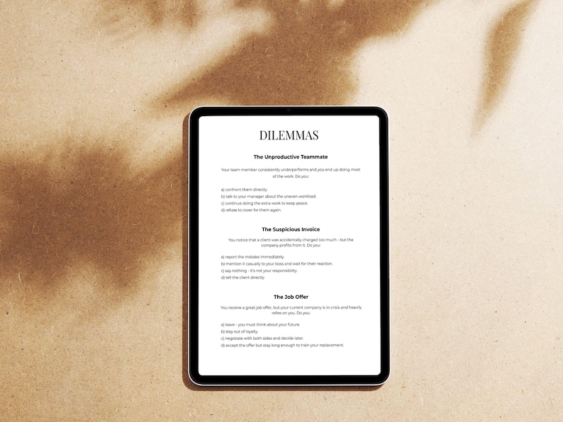 SAMPLE VERSION – Moral Dilemmas for Adult ESL | Speaking Activities B1 ...