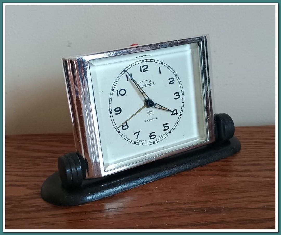 1965 Vintage Alarm Clock , Working Soviet Mechanical Clock Slava, Desk ...
