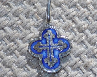 Blue Enamel Cross | Etsy