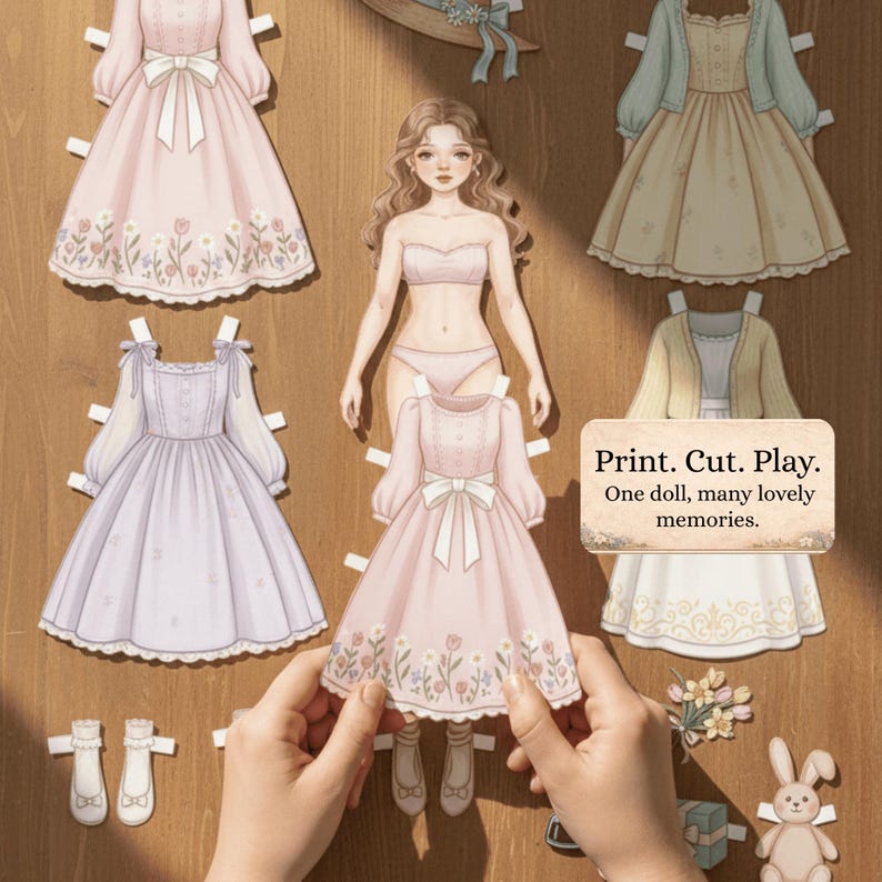 Humanized Animal Paper Doll Printable Kit, BJD Style Dress up Doll DIY ...
