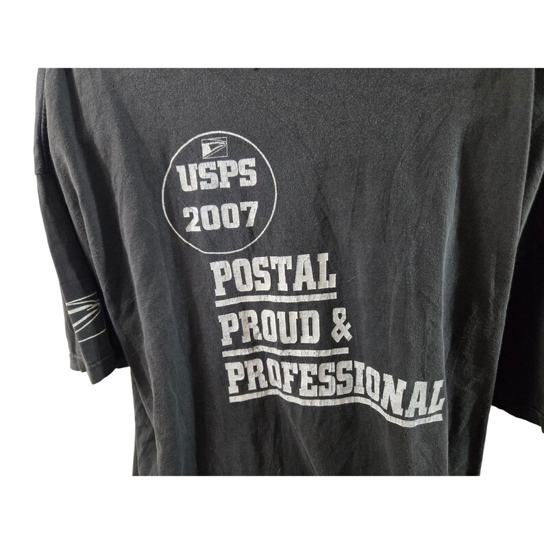 USPS 2007 Postal Proud Professional T Shirt Mens 2X Gray Harley ...