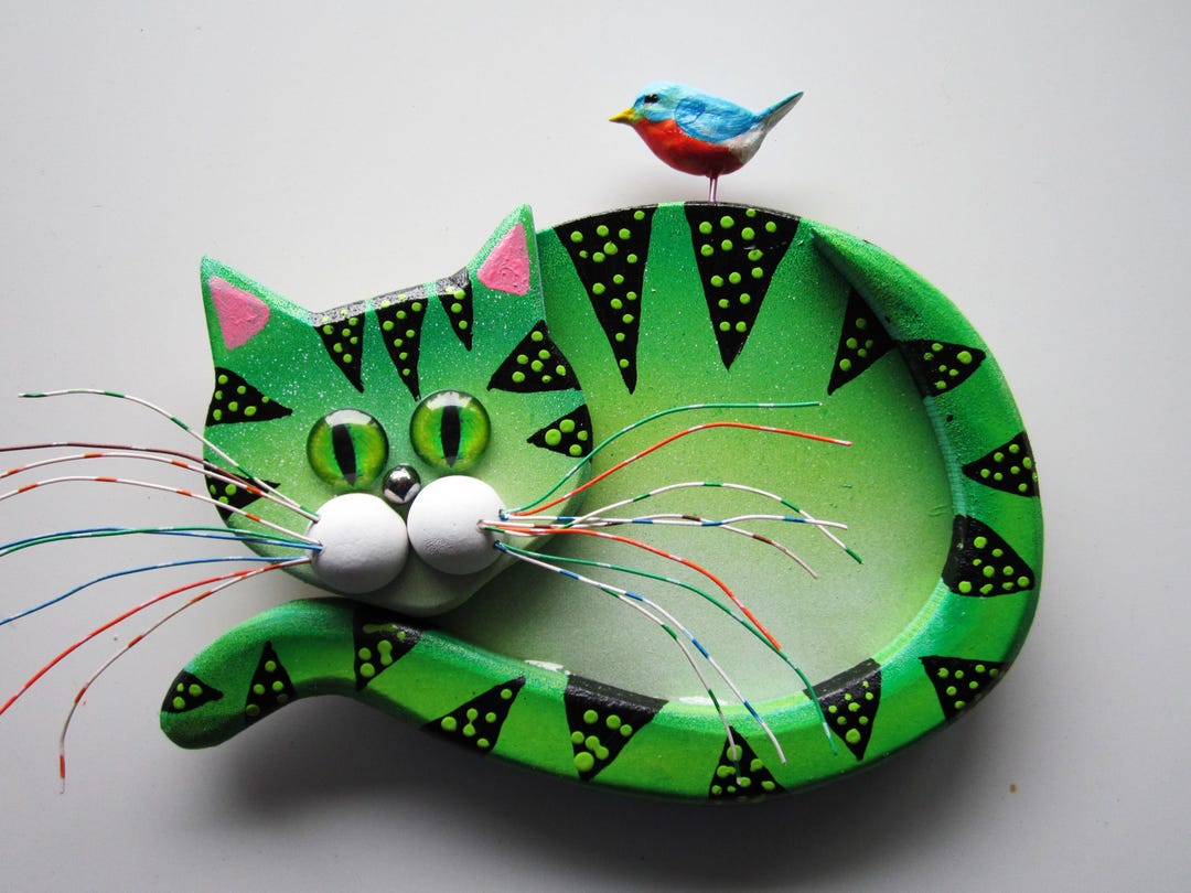 Wood Cat Art Wall Decor, Whimsical Wall Cat - Etsy