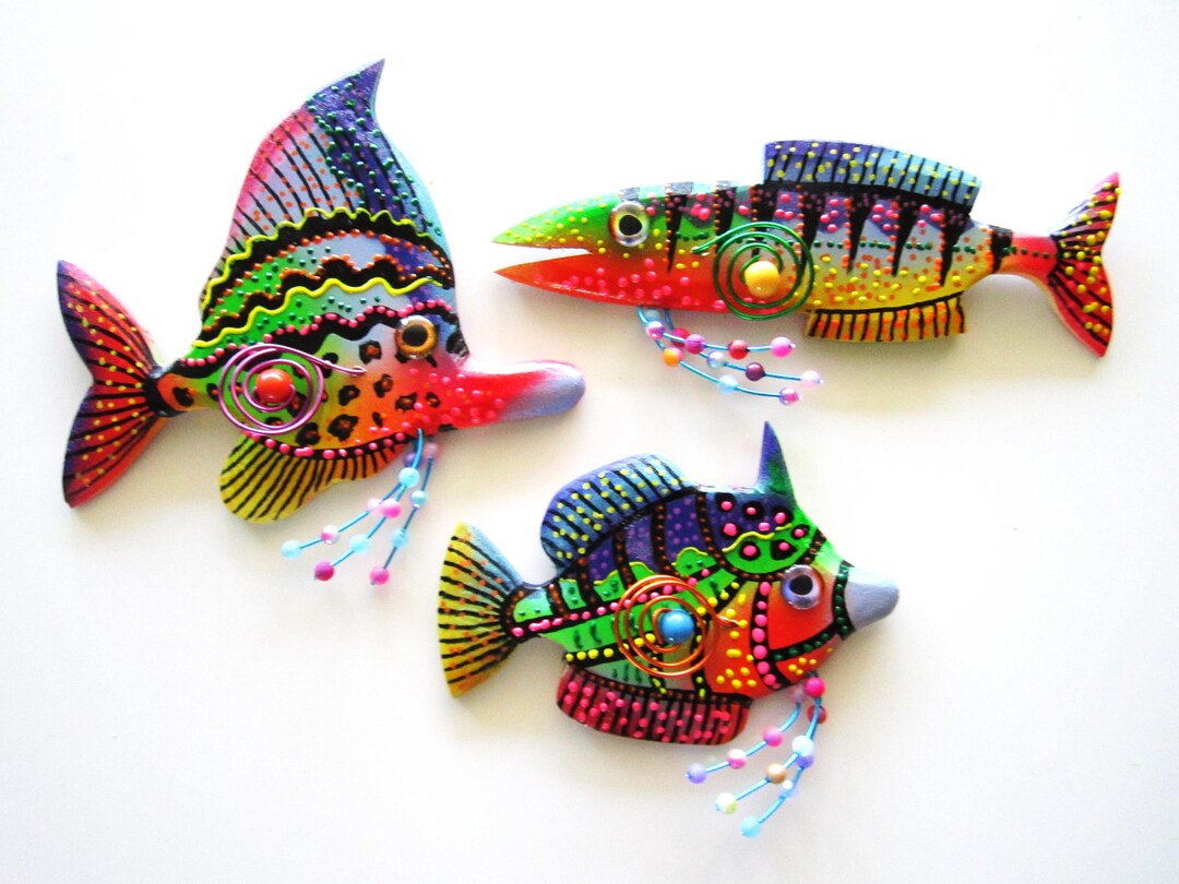 Wooden Fish Wall Decor, Whimsical Fish, Colorful Fish Art, Fish Wall ...
