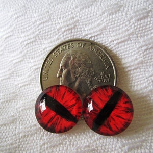 Red Dragon Eyes for Jewelry Making or Crafts 14mm Glass Cabochons - Etsy
