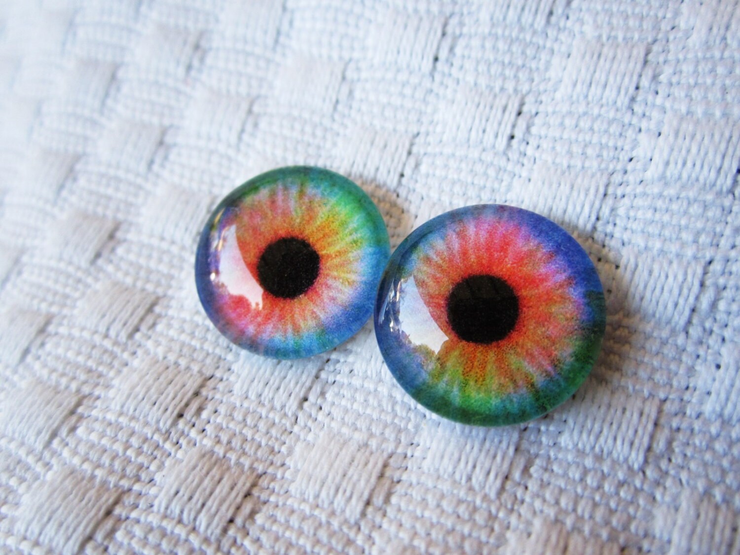 Doll or animal eyes 14mm glass eyes polymer clay safe | Etsy